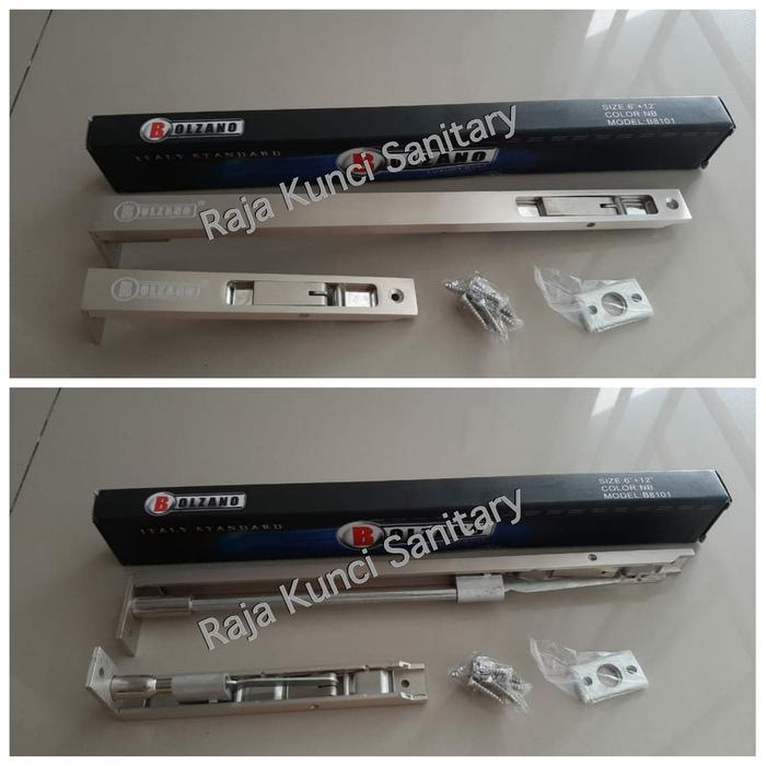 Jual Grendel Tanam Alumunium Tebal 6"+12" Satin Nikel/Flush Bolt/Slot ...