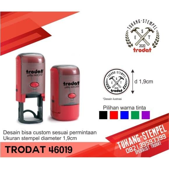 Jual Trodat 46019 stempel bulat custom ukuran diameter 19mm / 1,9cm ...