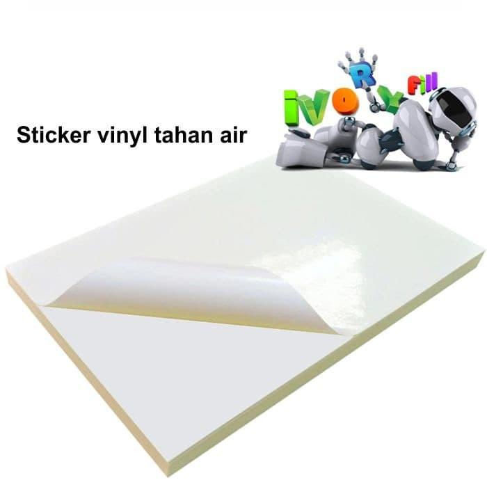 Jual kertas sticker stiker glossy tahan air vinyl bisa semua printer ...