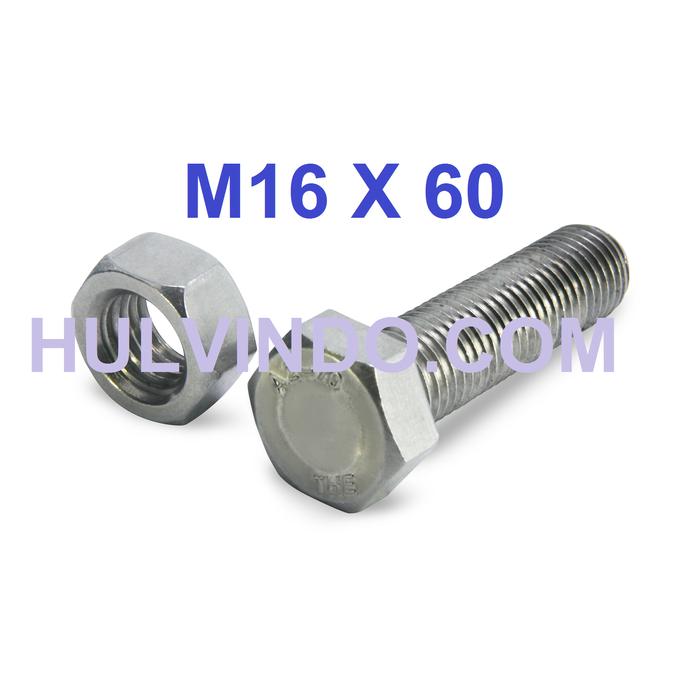 Jual BAUT MUR HEX STAINLESS STEEL 304 M16 X 60 - Kota Tangerang - Toko Aneka Guna Tangerang ...