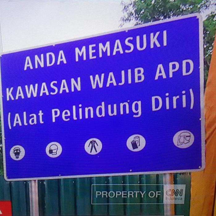 Jual Sign tanda rambu tiang Besi Zona Wajib APD Lengkap - Kota Surabaya ...