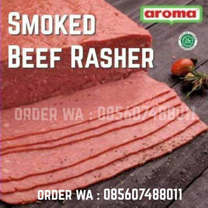 Jual AROMA Smoked Beef Bacon Rasher 1000gr / 1kg Daging Sapi Slice ...