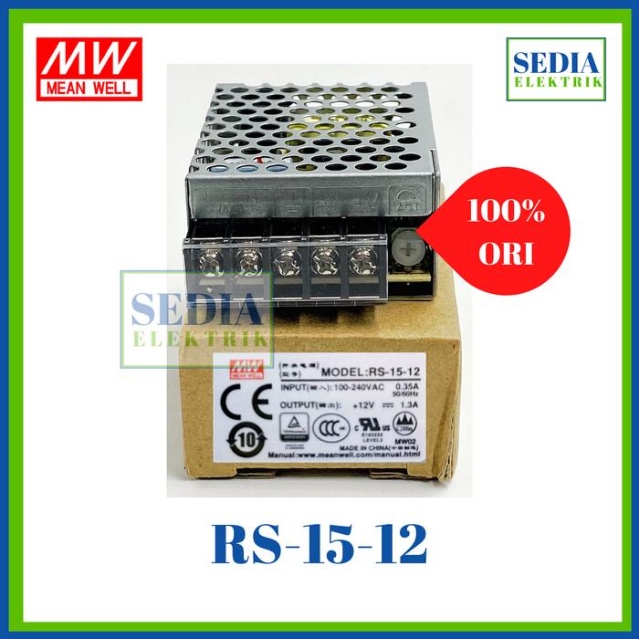 Jual POWER SUPPLY MEAN WELL RS-15-12 RS 15 12 RS15 12 RS1512 - Kota ...