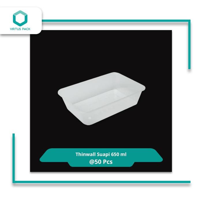 Jual Virtuspack/Food Container/ Kotak Plastik/ Thinwall Suapi 650 ml/50 ...