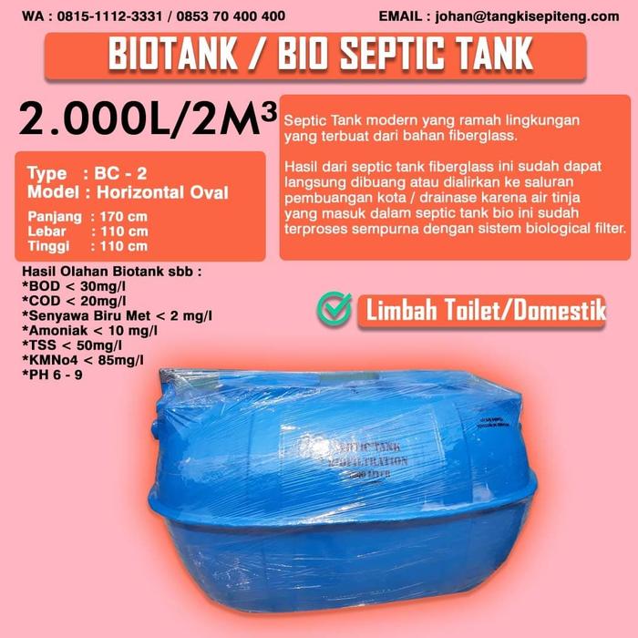 Jual Bio Septic Tank Biotank System BIOTECH 2 m3/day 2000 liter/day ...