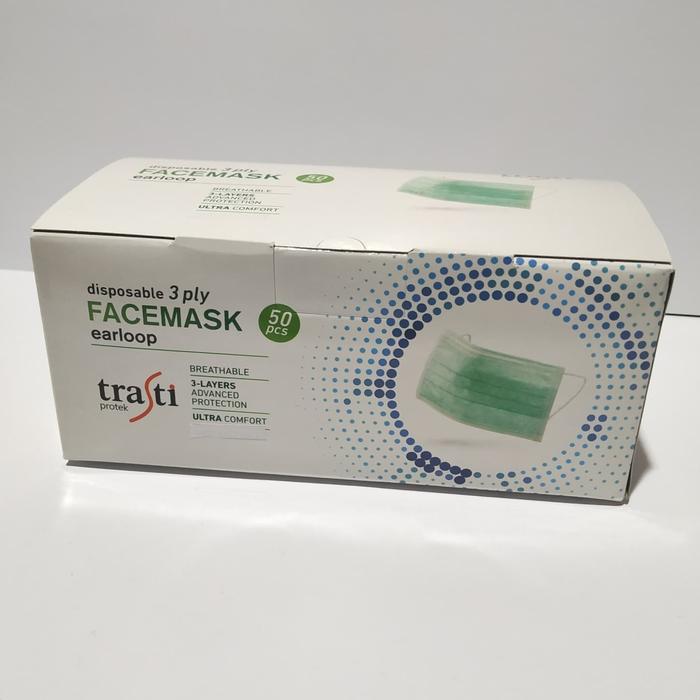 Jual masker 3 ply trasti / disposable masker 3 ply / masker bedah 3 ply ...