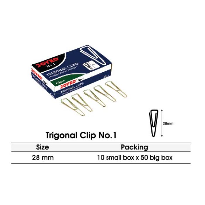 Jual Joyko Trigonal Clip No.1 Paper Klip Kertas Segitiga - Kota ...