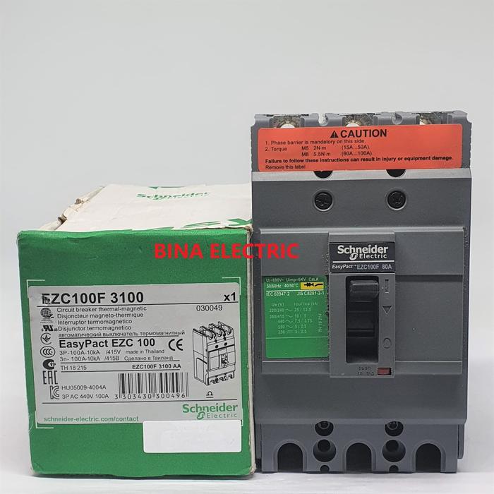 Jual MCCB Schneider 3P 60A 10kA EasyPact EZC100F EZC100F3060 - Jakarta ...