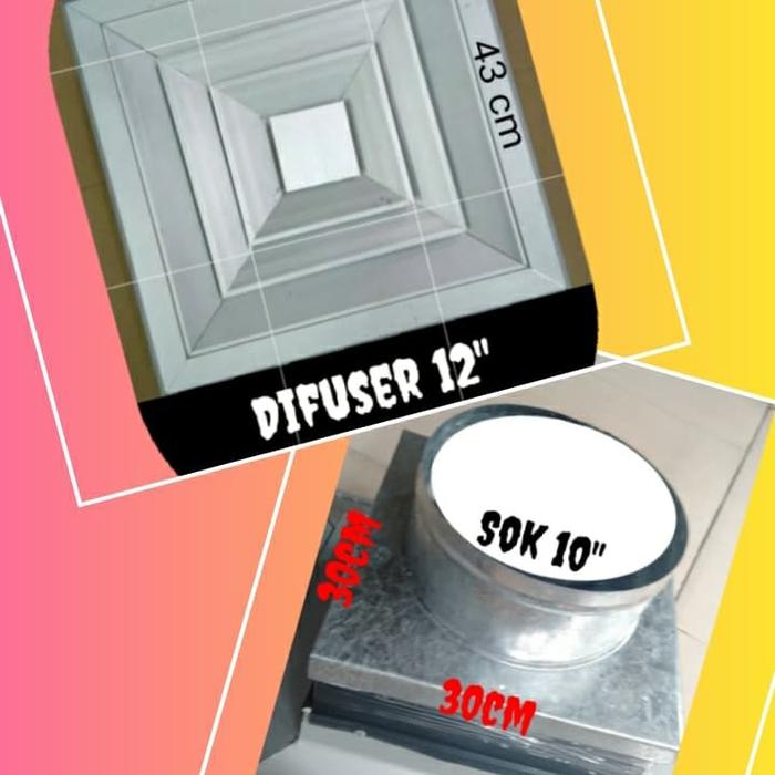 Jual Difuser AC .Supply Air Difuser 12" putih + Sok 10" - Jakarta Pusat ...