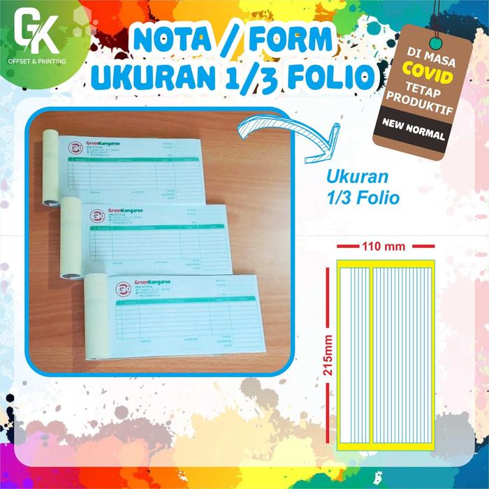 Jual Nota / Form 1/3 F4 3 Rangkap NCR Carbonized Bloklem dapat 30 Buku ...