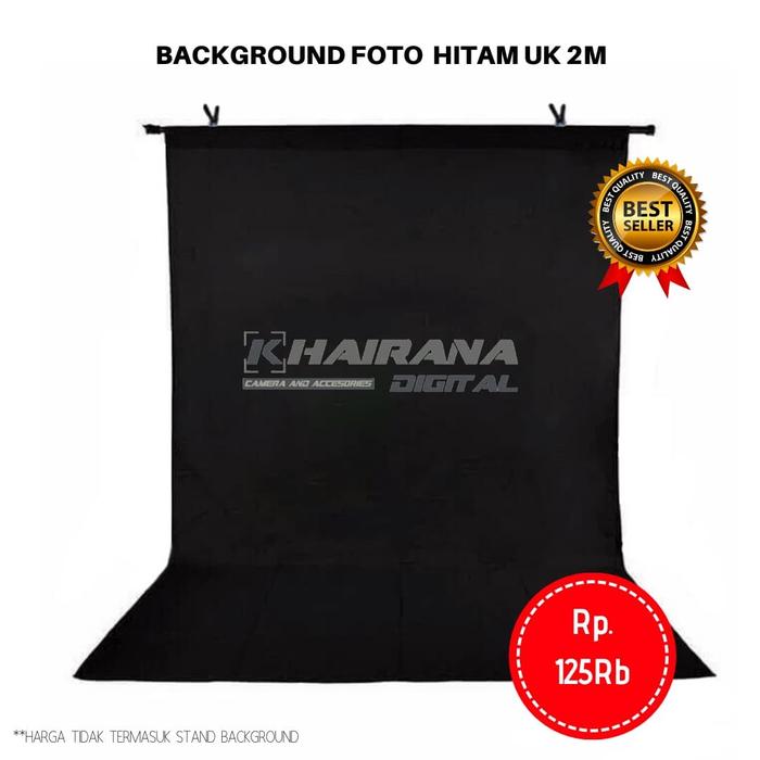Jual Kain Background Backdrop latar Layar Foto -polos Hitam- 2x2.3meter ...
