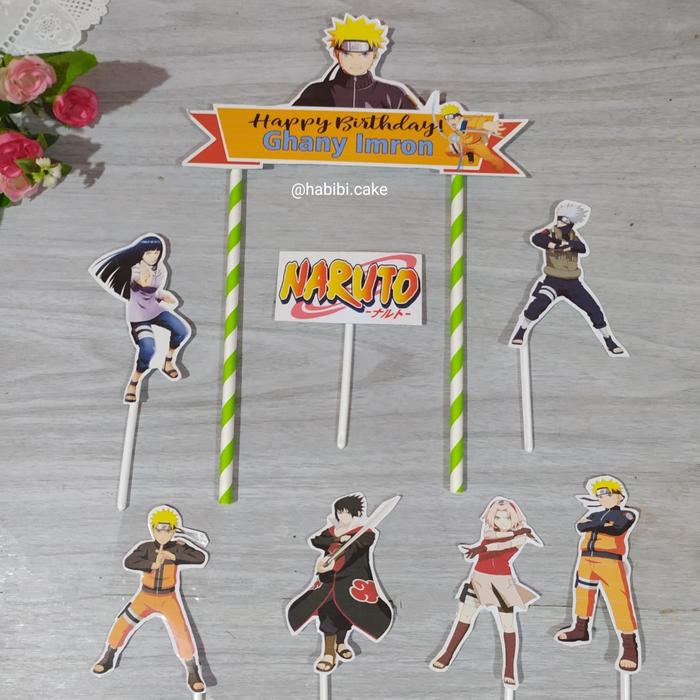 Jual cake topper Naruto / hiasan kue naruto / topper tusuk naruto ...