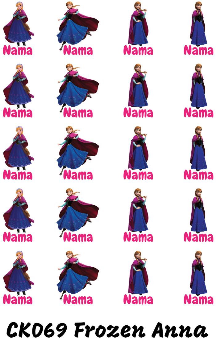 Jual Sticker Nama Cutting Label Waterproof Tahan Air Frozen Anna (CK069 ...