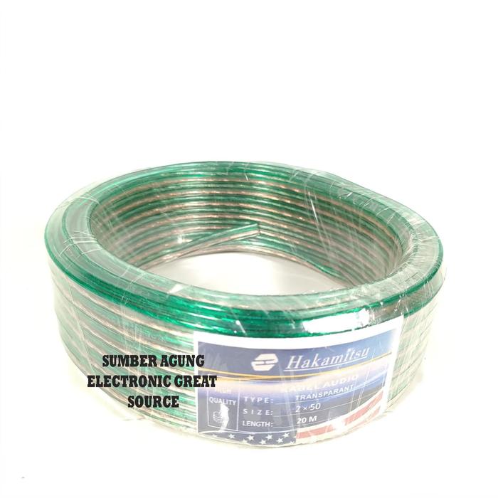 Jual Kabel Serabut Isi Dua 2x50 Transparan Cable Hakamitsu Per Rol ...