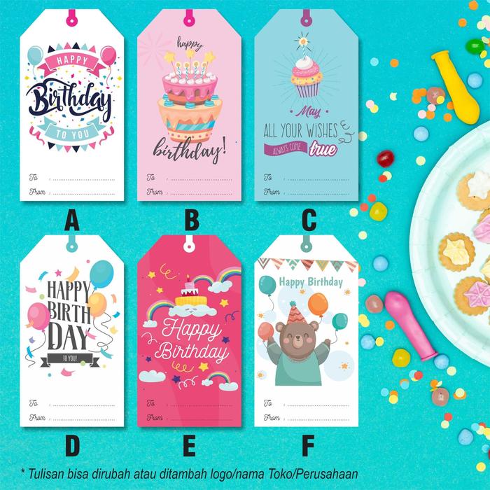 Jual Hang Tag/Kartu Hadiah untuk acara Ulang tahun, Birtday bentuk unik ...
