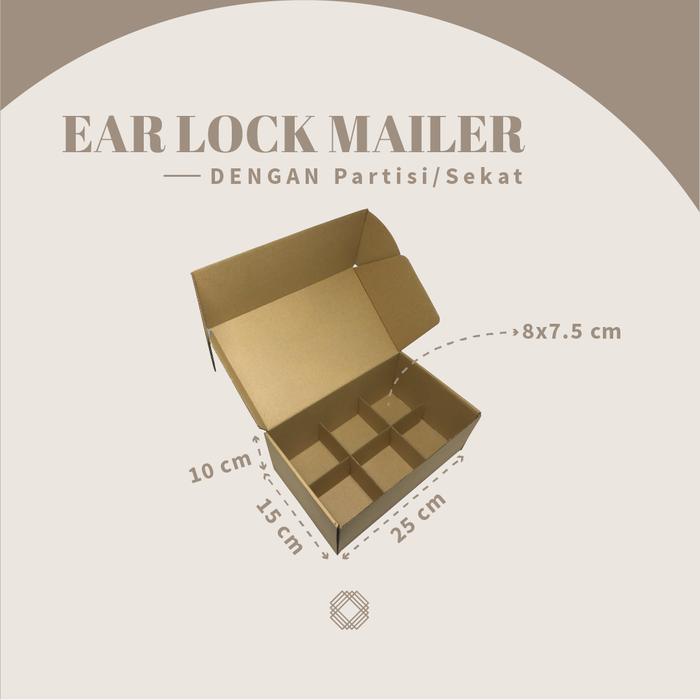 Jual Ear Lock Box+Partisi 25x15x10 | Karton Kardus Box Pizza Die Cut u ...