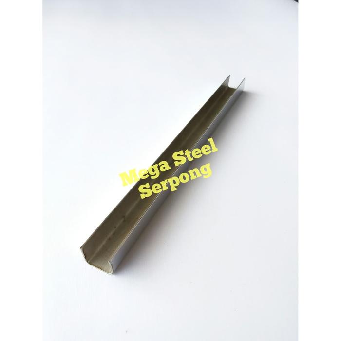 Jual List lis U Stainless Steel Plat U HAIRLINE uk 1.3x1.3 cm, Pjg 1.2 ...