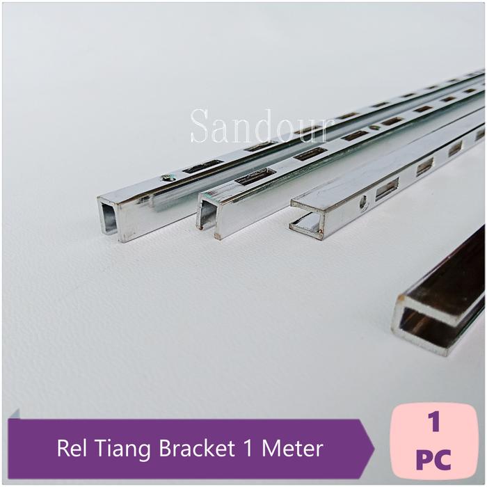 Jual Tiang Bracket Rel Braket 1 Meter Penyangga Rak Dinding Tembok ...