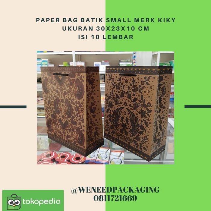 Jual Paper Bag Batik Small merk Kiky ukuran 30x23x10 cm isi 10 lembar ...