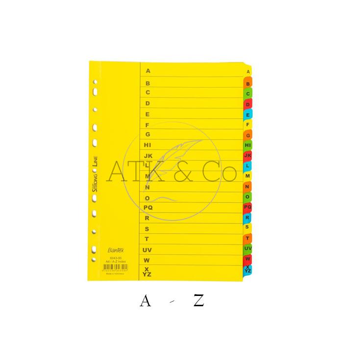 Jual Pembatas Ordner Bantex Abjad A-Z A4 6043 - Cardboard Index ...