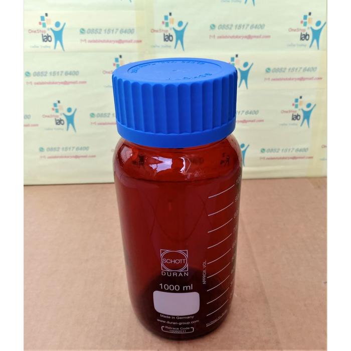 Jual DURAN Laboratory Bottle amber 1000 ml wide GLS80 botol lab mulut ...