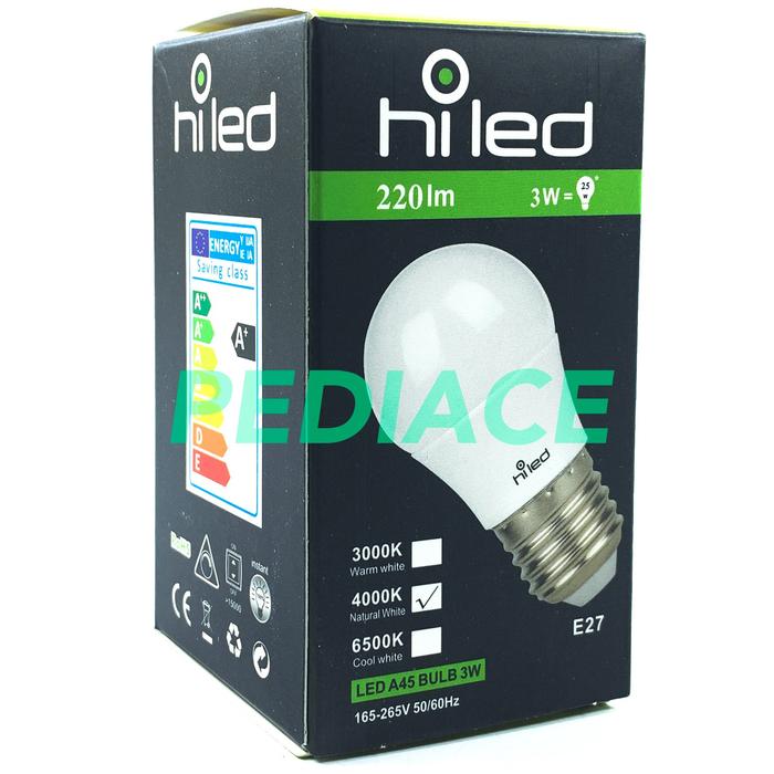 Jual Lampu Bohlam LED Hiled Bulb 3W 3 Watt Natural White 4000K E27 ...