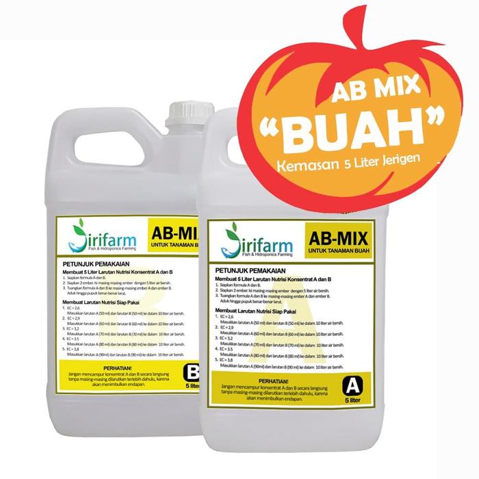 Jual Jirifarm Pupuk AB Mix Sayuran Buah Kemasan Jerigen 5 Liter - 11922 ...