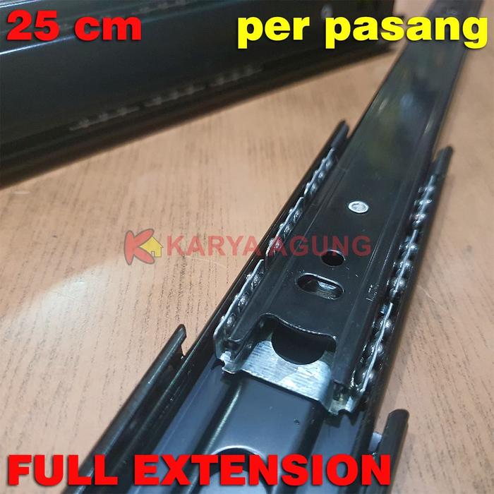 Jual Rel Laci Full Extension HUBEN 25 cm Double Track Ball Bearing ...