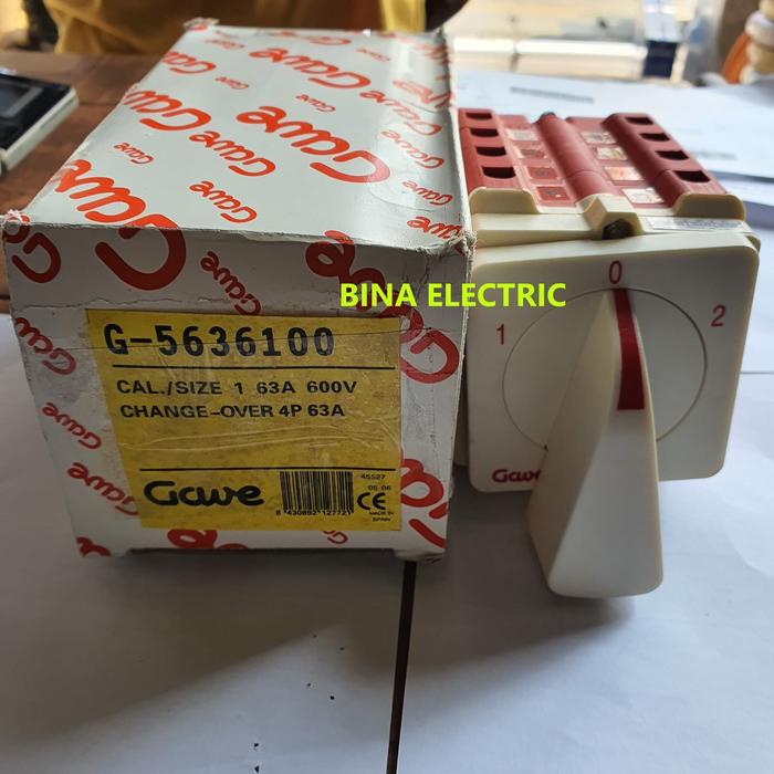 Jual Change Over Switch GAVE 1-0-2 4P 63A GAVE / COS ON-OFF-ON GAVE 63A ...