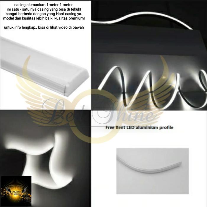 Jual casing bisa di tekuk flexible alumunium led profile led strip 2M 2 ...
