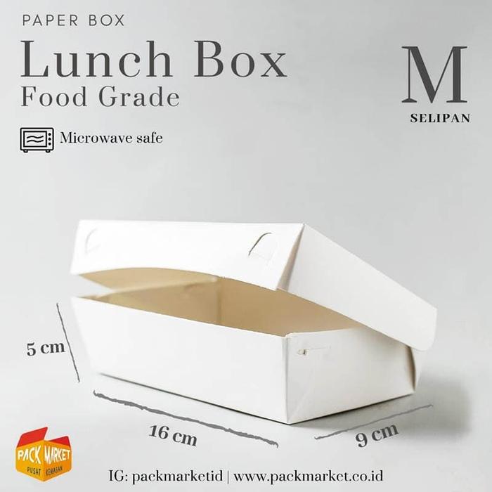 Jual Paper Lunch Box M FOOD GRADE/DUS KEMASAN/ KOTAK NASI MIE PACKAGING ...