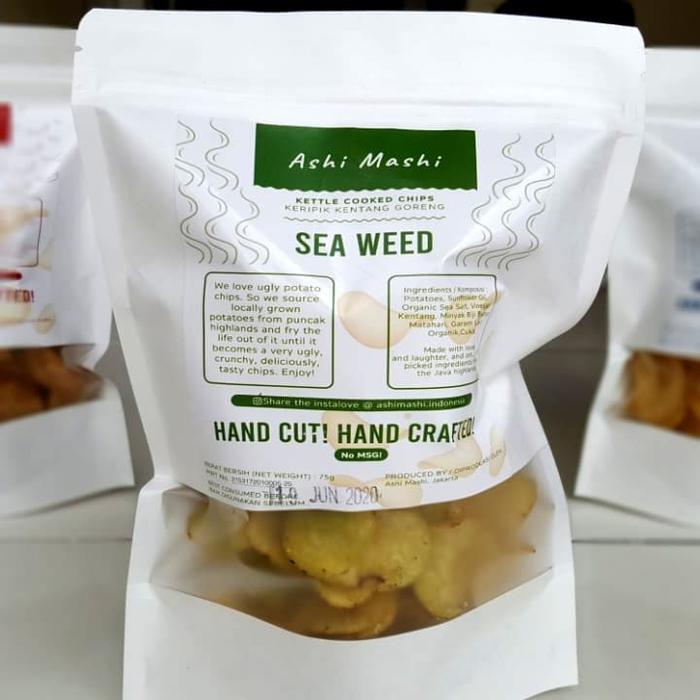 Jual Ashi Mashi seaweed potato chips / keripik kentang rasa seaweed ...