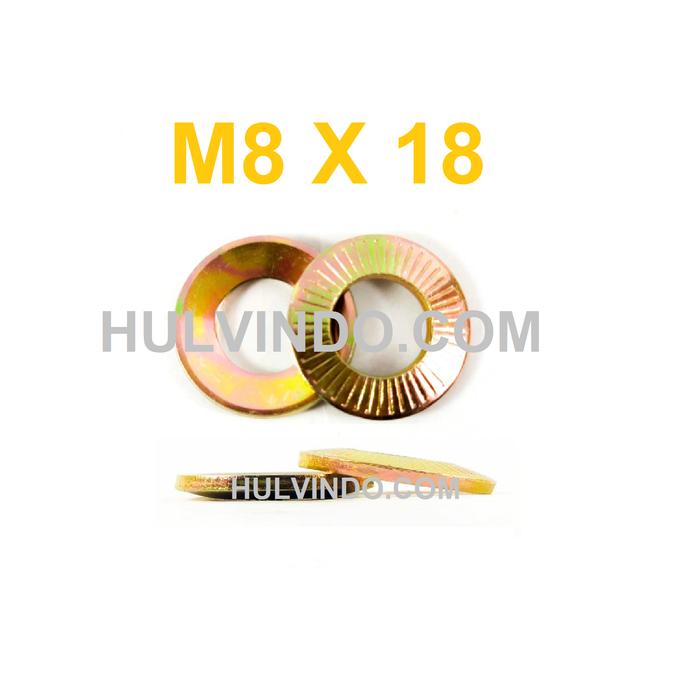 Jual RING PER KERUCUT / CONICAL SPRING WASHER KUNING M8 X 18 - Kota ...