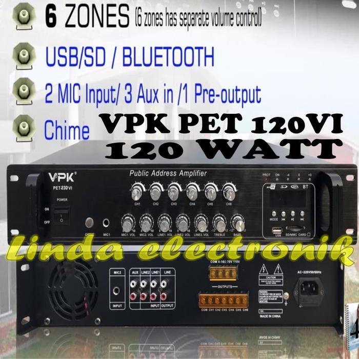 Jual AMPLIFIER VPK PET 120VI AMPLI VPK PET120VI 120 WATT ORYGINAL ...