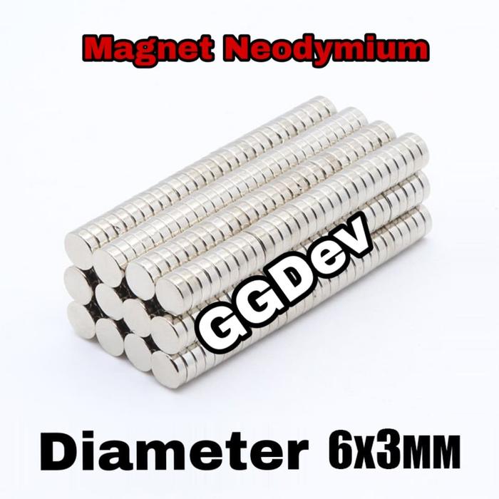 Jual MAGNET NEODYMIUM SUPER KUAT 6x3 mm Grade N42 Aplikasi Prakarya ...