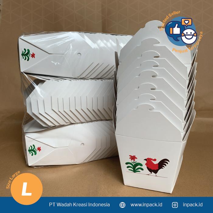 Jual Paper Food Pail Large Cetak Ayam Jago | Rice Box | Food Grade ...