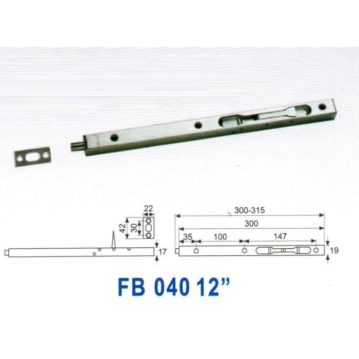 Jual FLUSH BOLT DEKKSON FB 040 12" SSS Wooden Door Flush Bolt panjang 30 Cm - Jakarta Barat ...