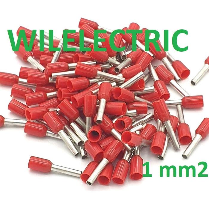 Jual Skun tusuk FERRULES ferules ferul E 1008 1 mm 1mm merah 100 pcs ...