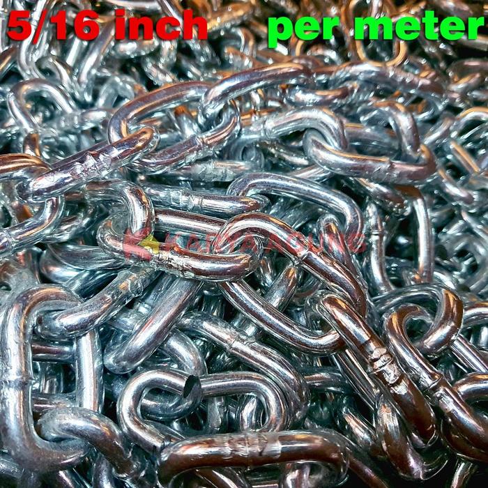 Jual RANTAI BESI GALVANIS BESAR 5/16" 8 mm / Rantai Kapal Pagar Motor ...