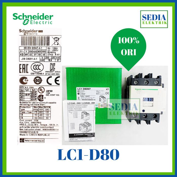 Jual KONTAKTOR SCHNEIDER LC1D80M7 LC1 D80 LC1-D80 - Kota Cimahi - Sedia ...