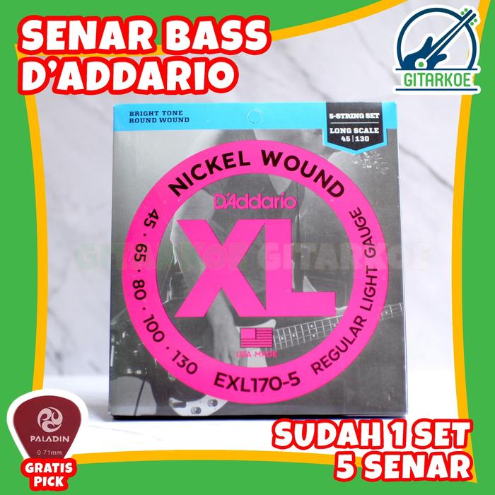 Jual Senar Bass Elektrik DAddario 5 Senar 045 EXL170-5 - Kota Tangerang ...