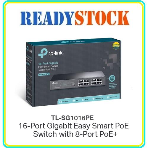 Jual TP-Link TL-SG1016PE 16-Port Gigabit Easy Smart Switch with 8-Port PoE+ - Jakarta Pusat ...