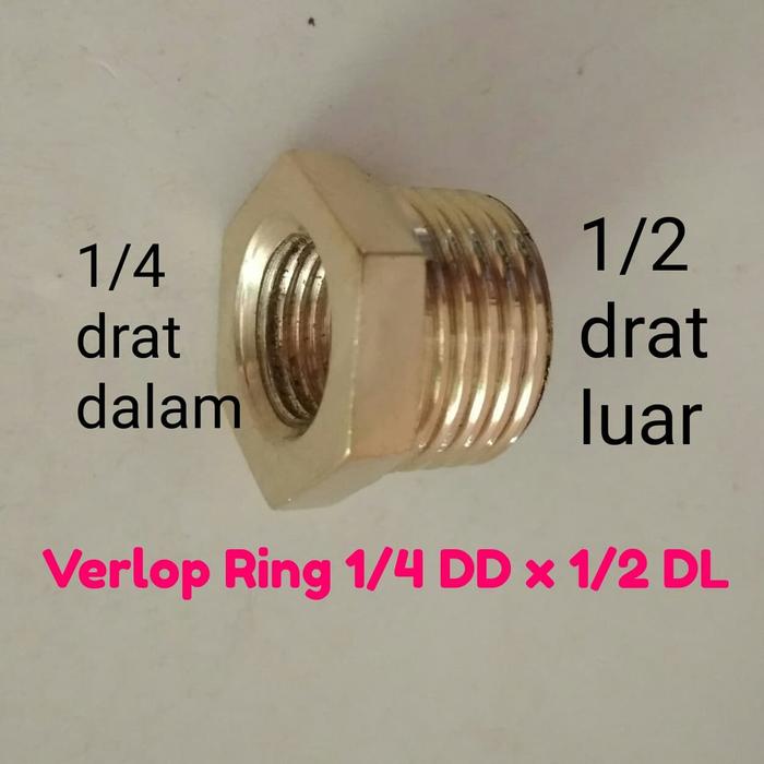 Jual Verlop ring / Flugring / dobel sok drat dalam 1/4 x 1/2 drat luar ...