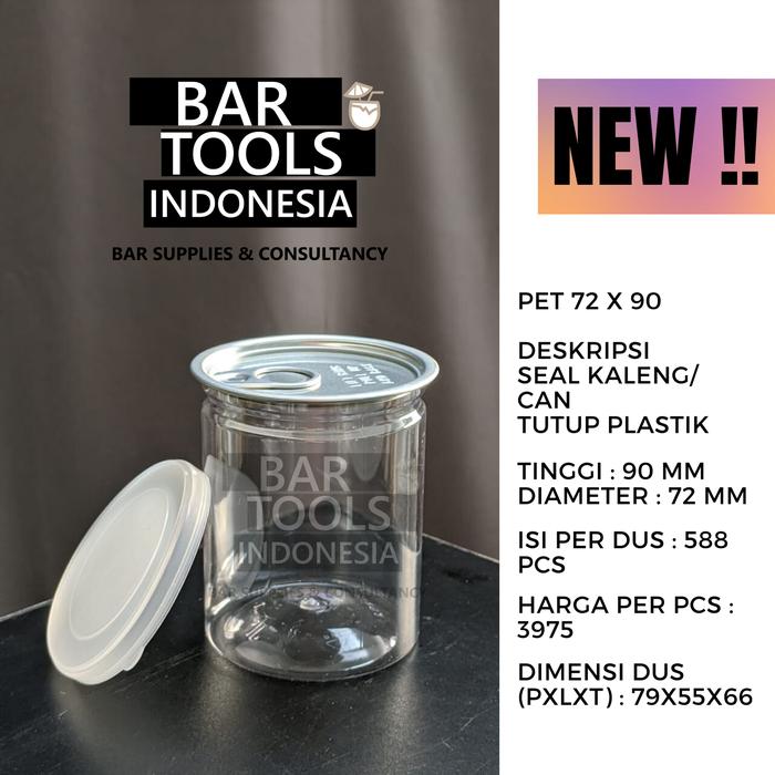 Jual Kaleng PET 75x90 tebal lengkap Seal Aluminium dan Tutup Plastik ...