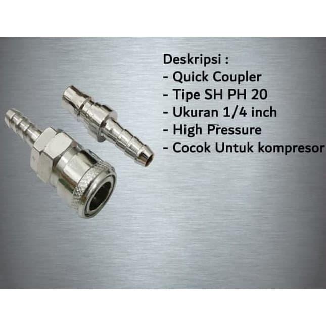Jual Sambungan Kompresor Quick Coupler Set SH20 - PH20 1/4 Inch - Kab ...
