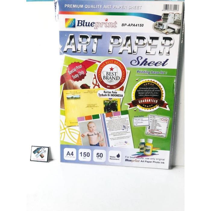 Jual KERTAS ART PAPER SHEET GLOSSY A4 ISI 50 KETEBALAN 150 GSM WATER ...