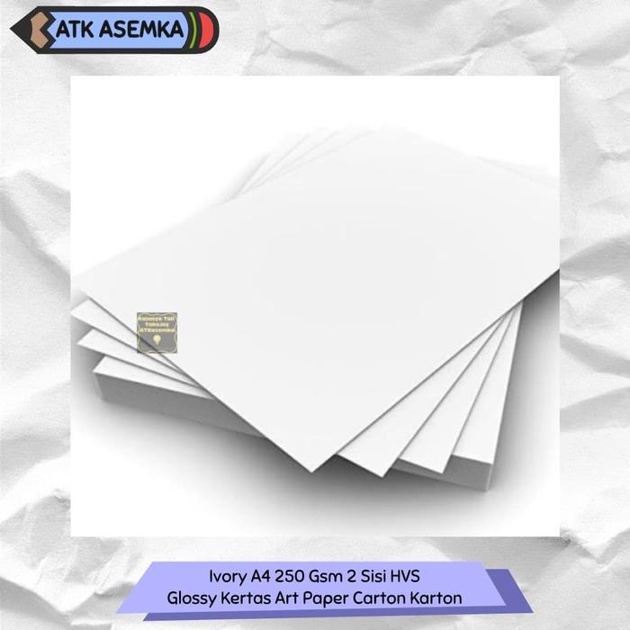 Jual Ivory A4 250 Gsm 2 Sisi HVS & Glossy Kertas Art Paper Carton ...