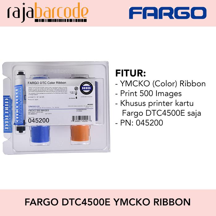 Jual Ribbon YMCKO utk Printer Fargo DTC4500E - 500 Image (45200 ...