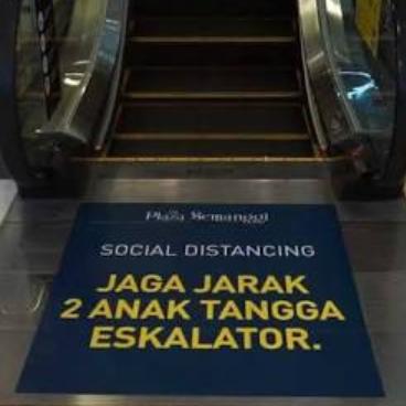 Jual stiker set naik eskalator jarak tangga physical aturan mal new ...