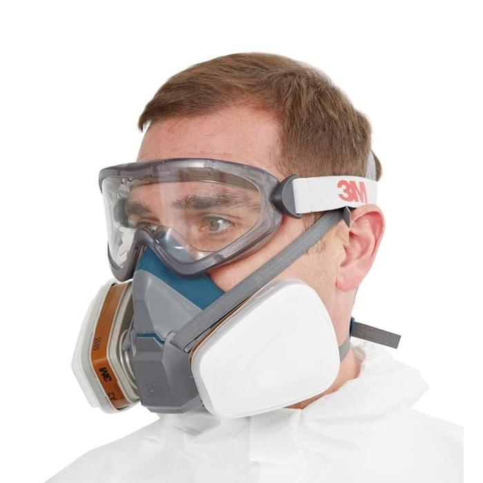 Jual 3M Safety Goggles 2890 ORIGINAL Anti Fog Clear Lens Fit Respirator ...